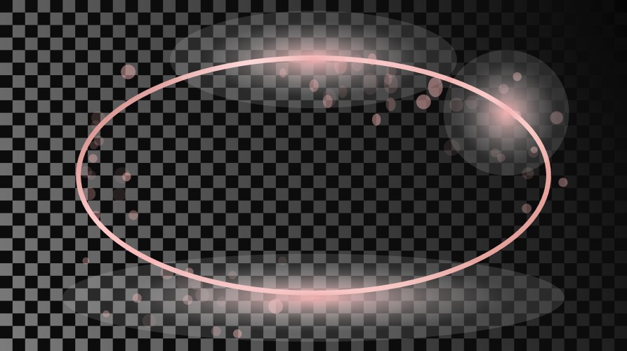 Rose gold glowing oval shape frame Royalty Free Vector Image