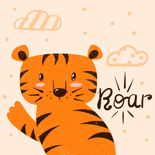 Cartoon Cute Roaring Tiger Vector Images (over 850)