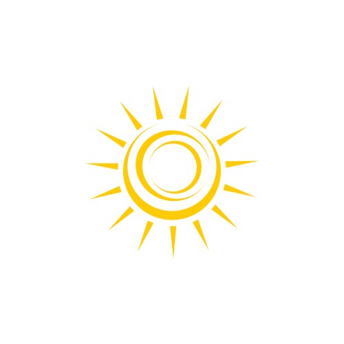 Yellow sun logo design template Royalty Free Vector Image