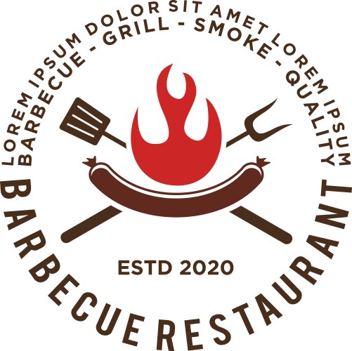 Bbq barbecue logo design simple minimalist Vector Image