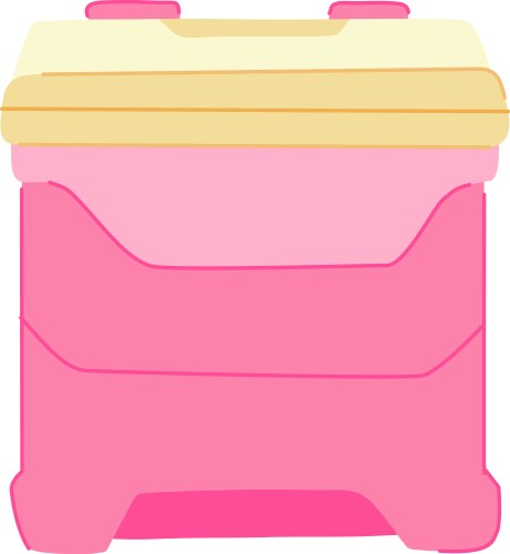 Plastic cooler box cartoon Royalty Free Vector Image