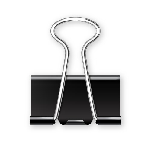 Binder clip hanging attach fix realistic mockup Vector Image