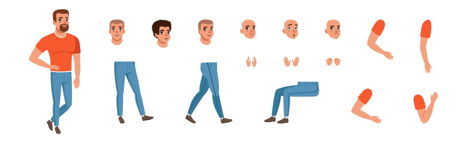 Handsome man creation with body part and face Vector Image