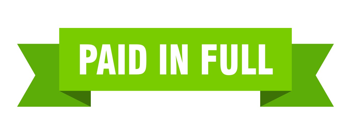 Paid in full ribbon isolated paper Royalty Free Vector Image