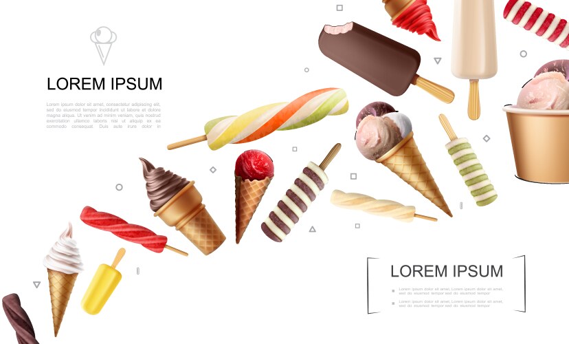 Ice cream collection big set Royalty Free Vector Image