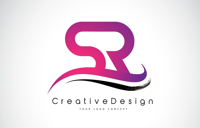 S r logo sr letter design Royalty Free Vector Image