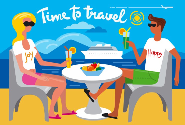 Travel with group of people Royalty Free Vector Image