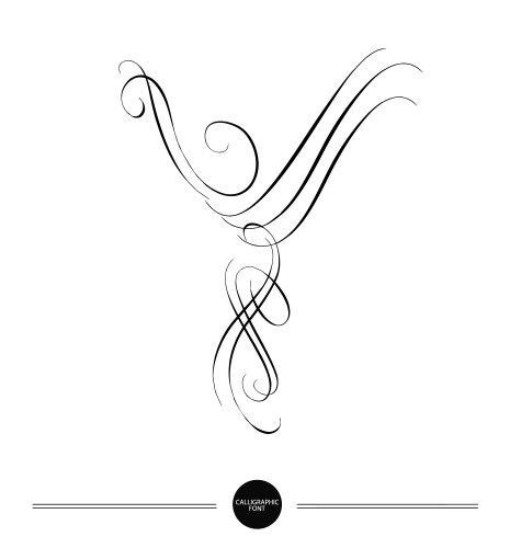 Calligraphic letter abstract font Royalty Free Vector Image