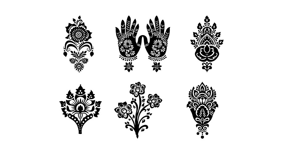 Indian Silhouette Mehndi Vector Images (over 920)