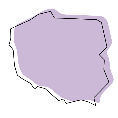 Poland simplified map Royalty Free Vector Image