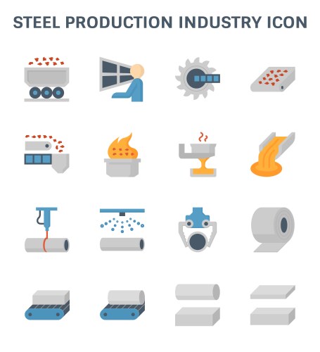 Steel production icon Royalty Free Vector Image