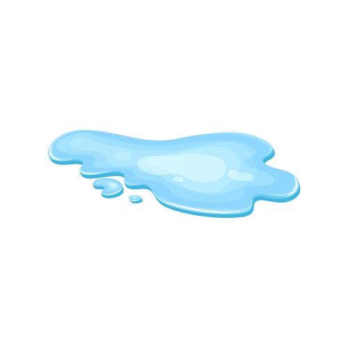 Water puddle liquid cartoon style drop isolated Vector Image