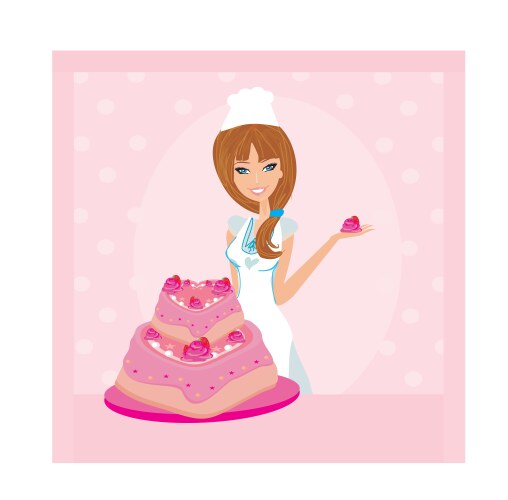 Lady baker Royalty Free Vector Image - VectorStock