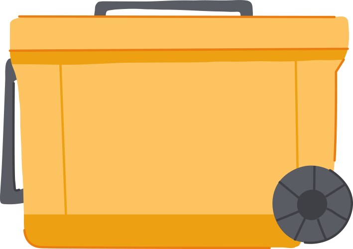 Plastic cooler box cartoon Royalty Free Vector Image