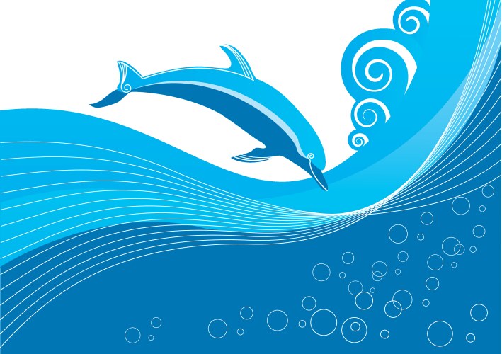 Dolphin tail out water with splashing Royalty Free Vector