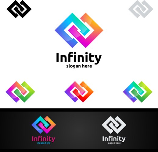 Infinity loop logo icon unlimited Royalty Free Vector Image
