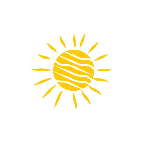 Yellow sun logo design template Royalty Free Vector Image