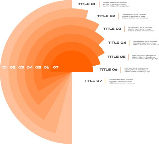 Concentric infographics step by in a series Vector Image