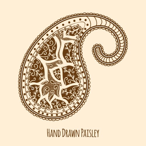 Hand-drawing set paisley Royalty Free Vector Image