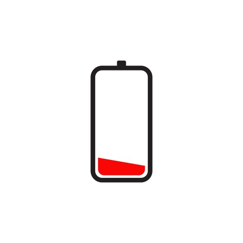 Low battery icon logo design template Royalty Free Vector