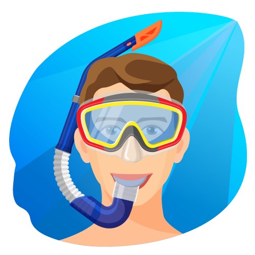 Cartoon diving helmet Royalty Free Vector Image