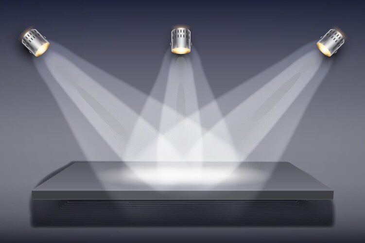 Square golden platform podium for presentation Vector Image