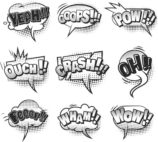 Comic bubbles set Royalty Free Vector Image - VectorStock