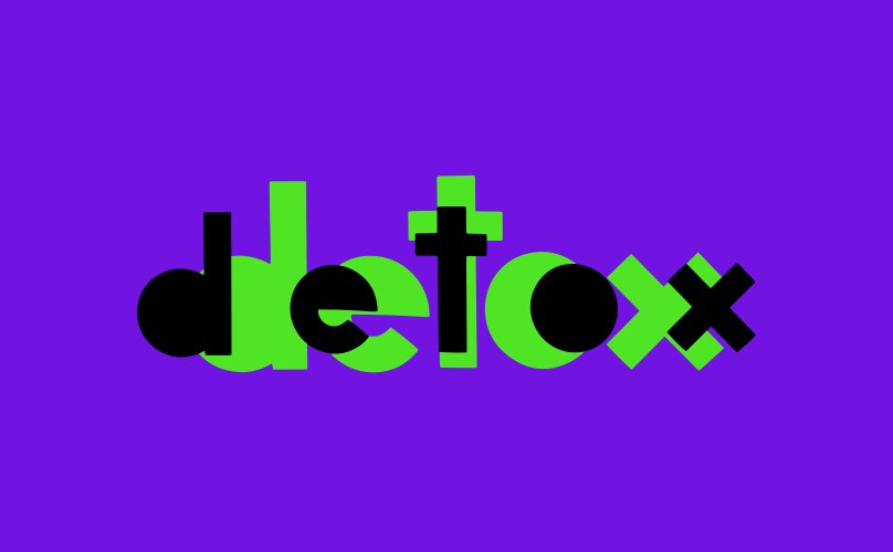 Detox smoothie script lettering isolated Vector Image