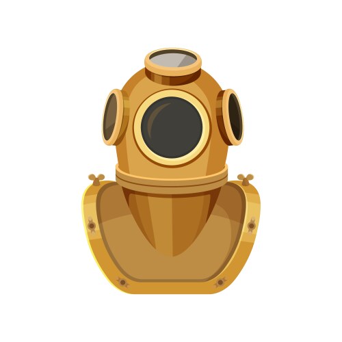 Cartoon diving helmet Royalty Free Vector Image
