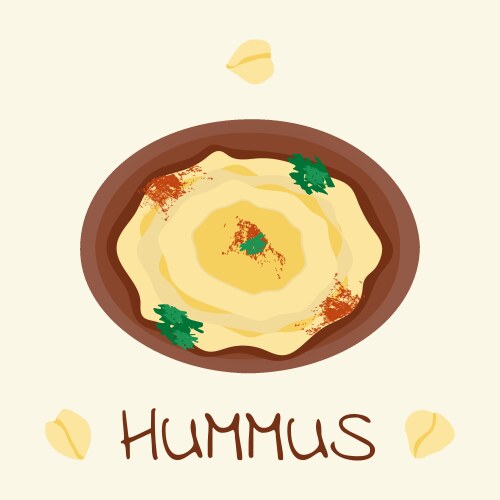 Hummus vintage drawings mediterranean food sketch Vector Image