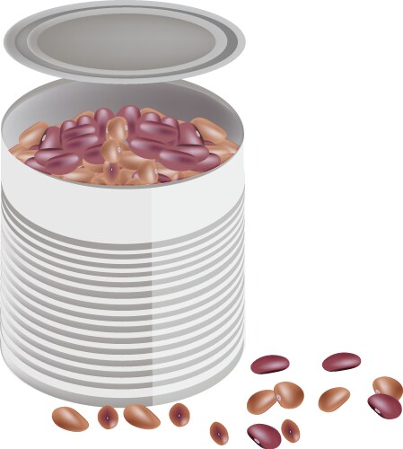 Open bean container Royalty Free Vector Image - VectorStock
