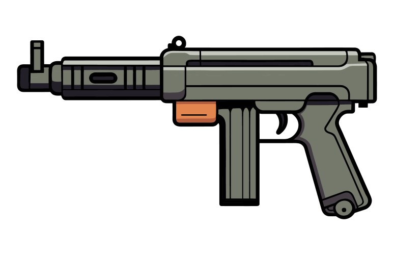 Submachine gun machine hand weapons Royalty Free Vector