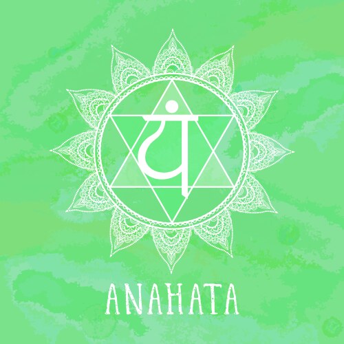 Symbol chakra anahata Royalty Free Vector Image