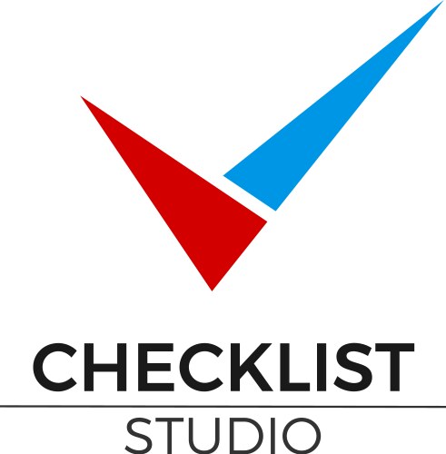 Data management checklist logo design Royalty Free Vector
