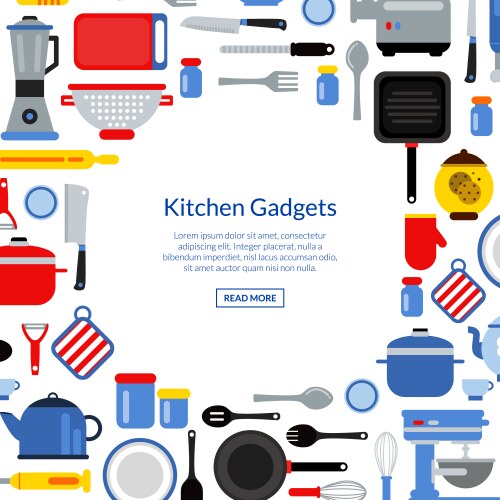 Kitchen tools background isolated Royalty Free Vector Image
