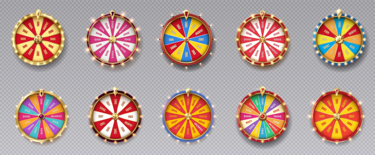 Empty spinning fortune wheel lucky roulette Vector Image