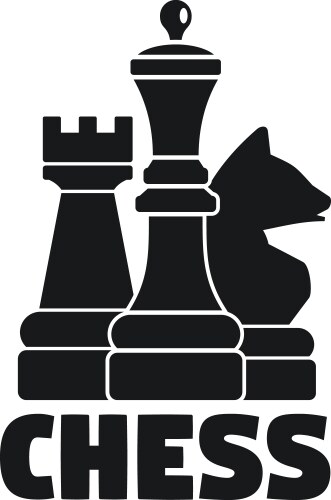 Chess sport logo simple style Royalty Free Vector Image