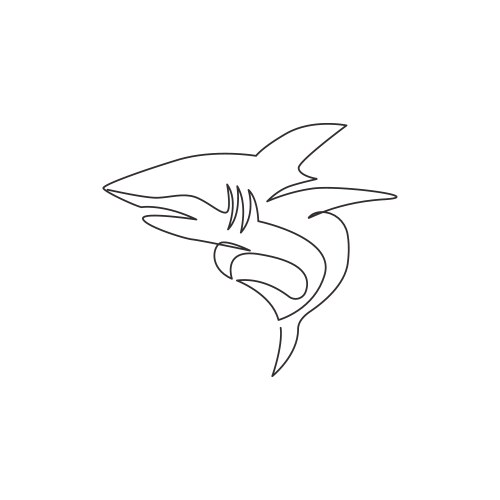One continuous line drawing cute stingray Vector Image