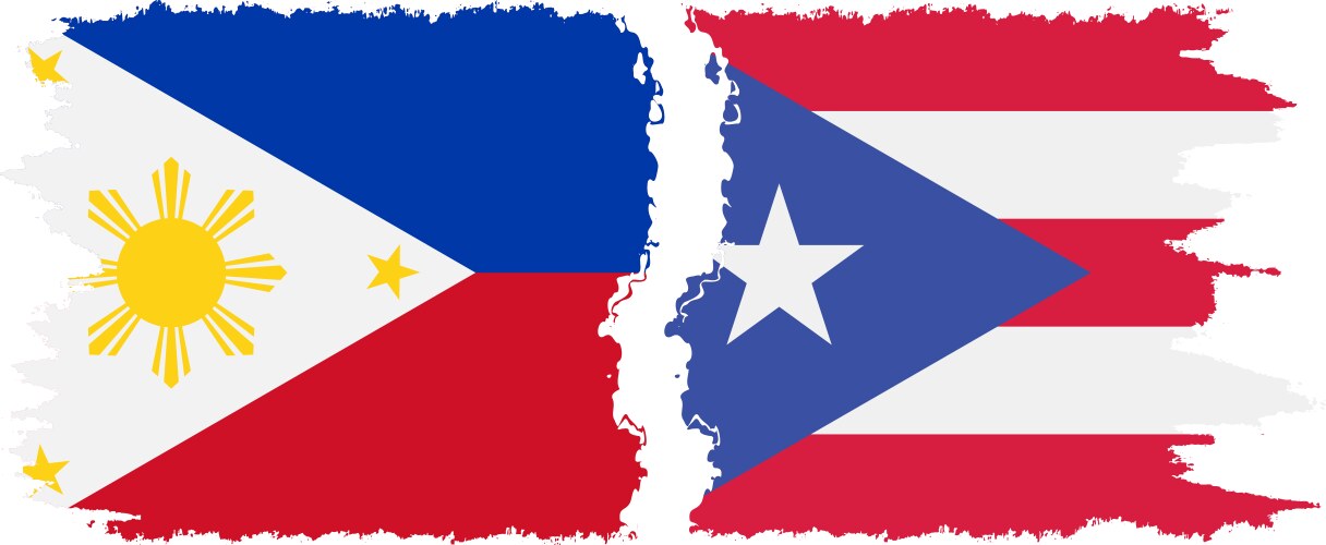 Philippines flag grunge brush and poster Vector Image