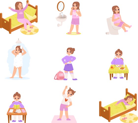 Daily routine Royalty Free Vector Image - VectorStock