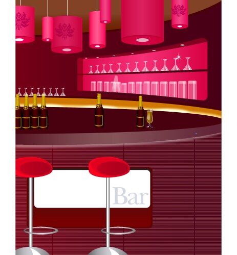 Bar counter in pub or night club Royalty Free Vector Image