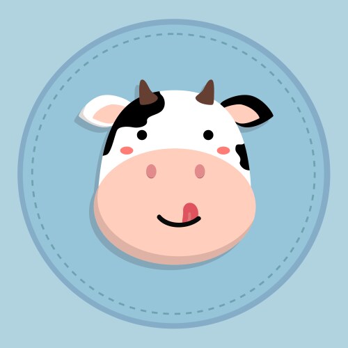 Cute cow talking moo Royalty Free Vector Image