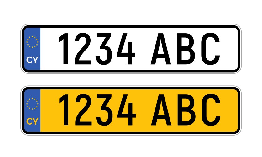 Car Number Plate Template Vector Images (over 100)