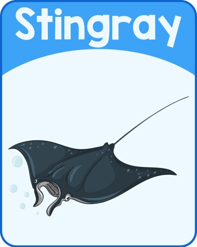 Stingray logo flat design Royalty Free Vector Image