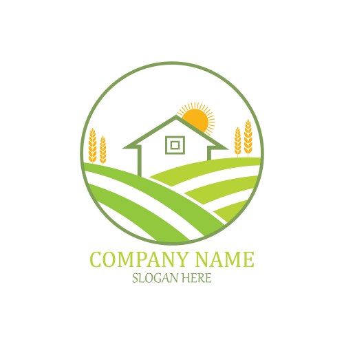 Farming log design agriculture logo Royalty Free Vector