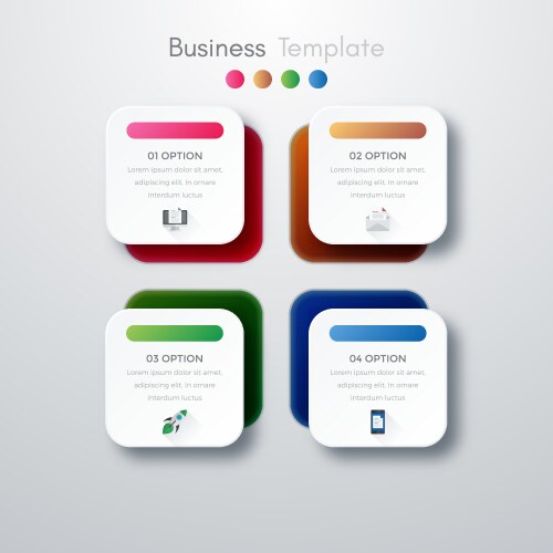 Colorful square infographic template Royalty Free Vector
