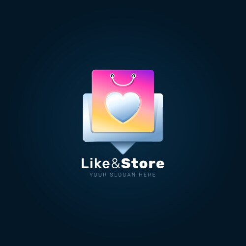 Gradient instagram shop logo Royalty Free Vector Image
