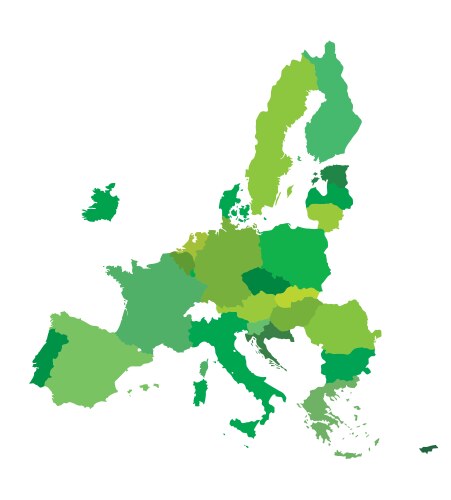 Colorful europe continent map Royalty Free Vector Image