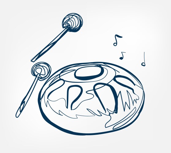 Taiko drum japanese sketch engraved chinese Vector Image