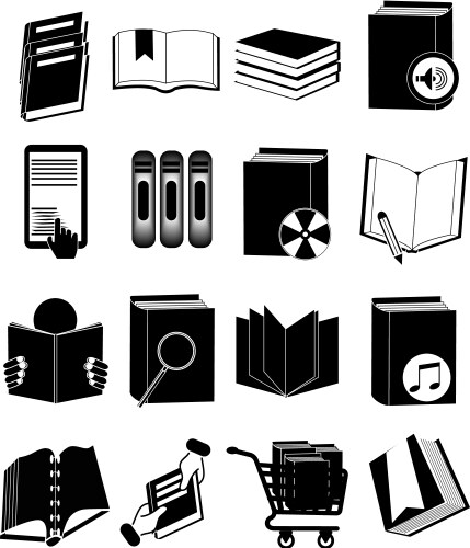 Book icon set simplicity theme Royalty Free Vector Image